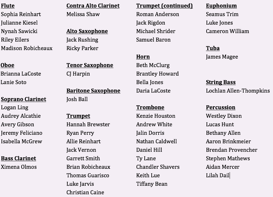 Concert Band | Daphne High School Bands